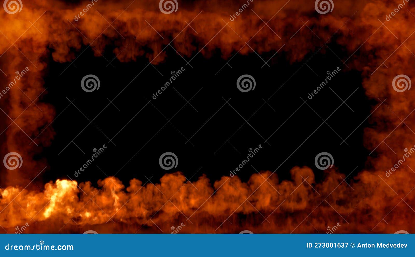 Square Burning Frame for Content of Blazing Fire Trails, Isolated ...