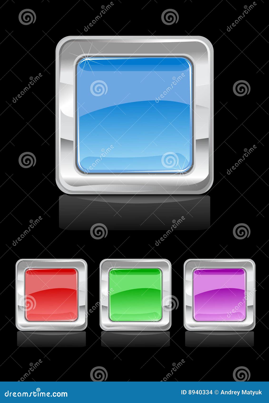 Square button stock vector. Illustration of shape, isolated - 8940334