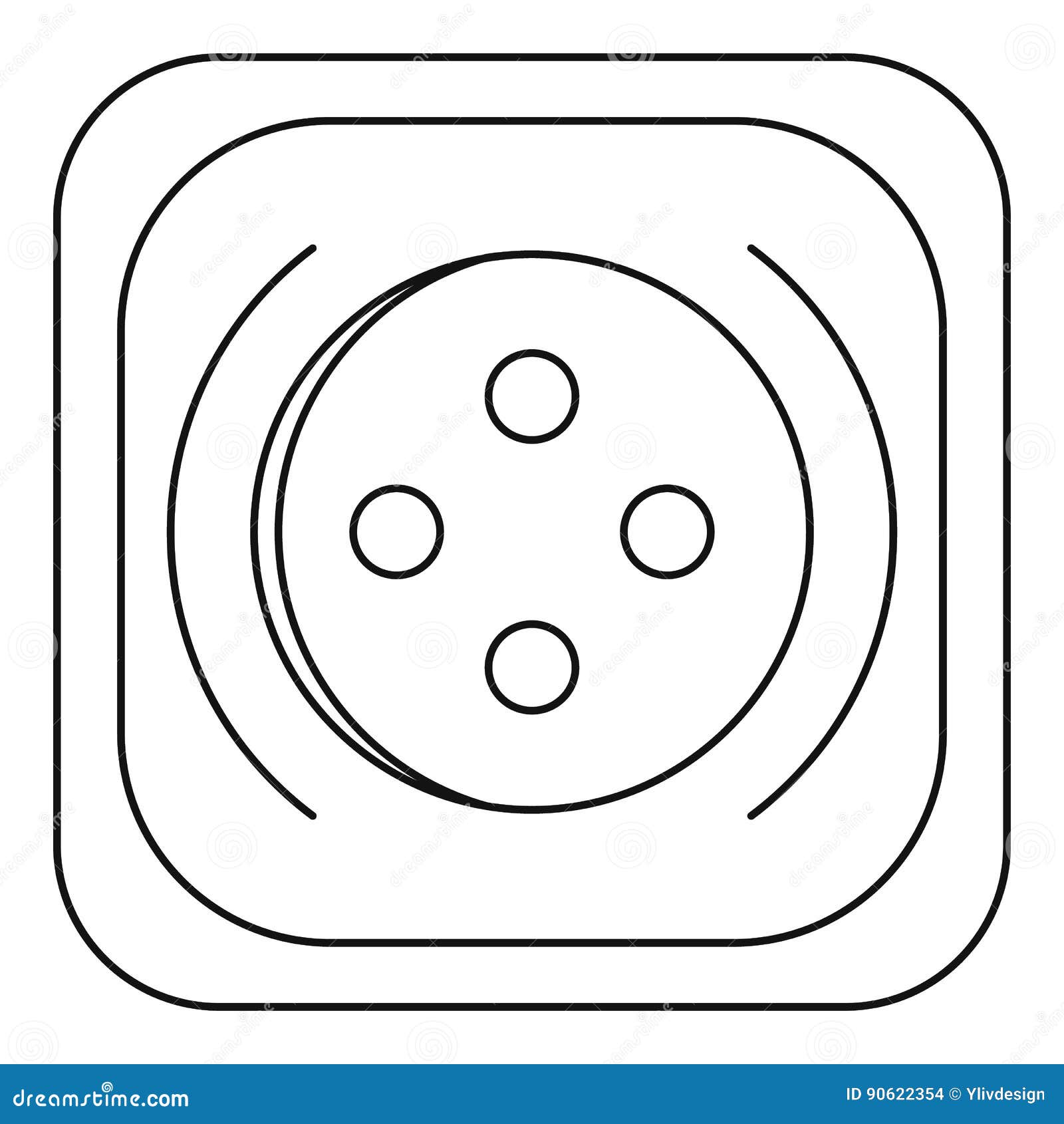 Square Button Icon, Outline Style Stock Vector - Illustration of line ...