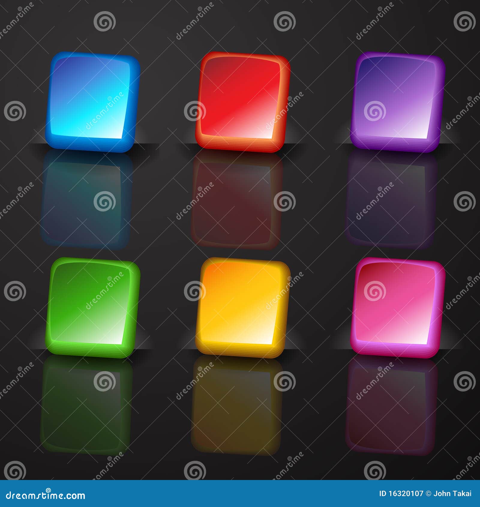 Square Button Set stock vector. Illustration of green - 16320107