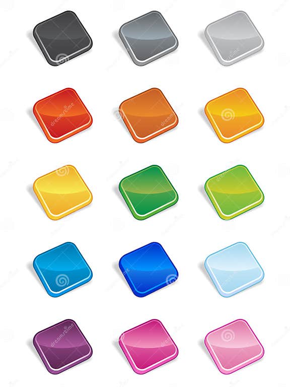 Square Buttons 3D stock vector. Illustration of black - 19655623