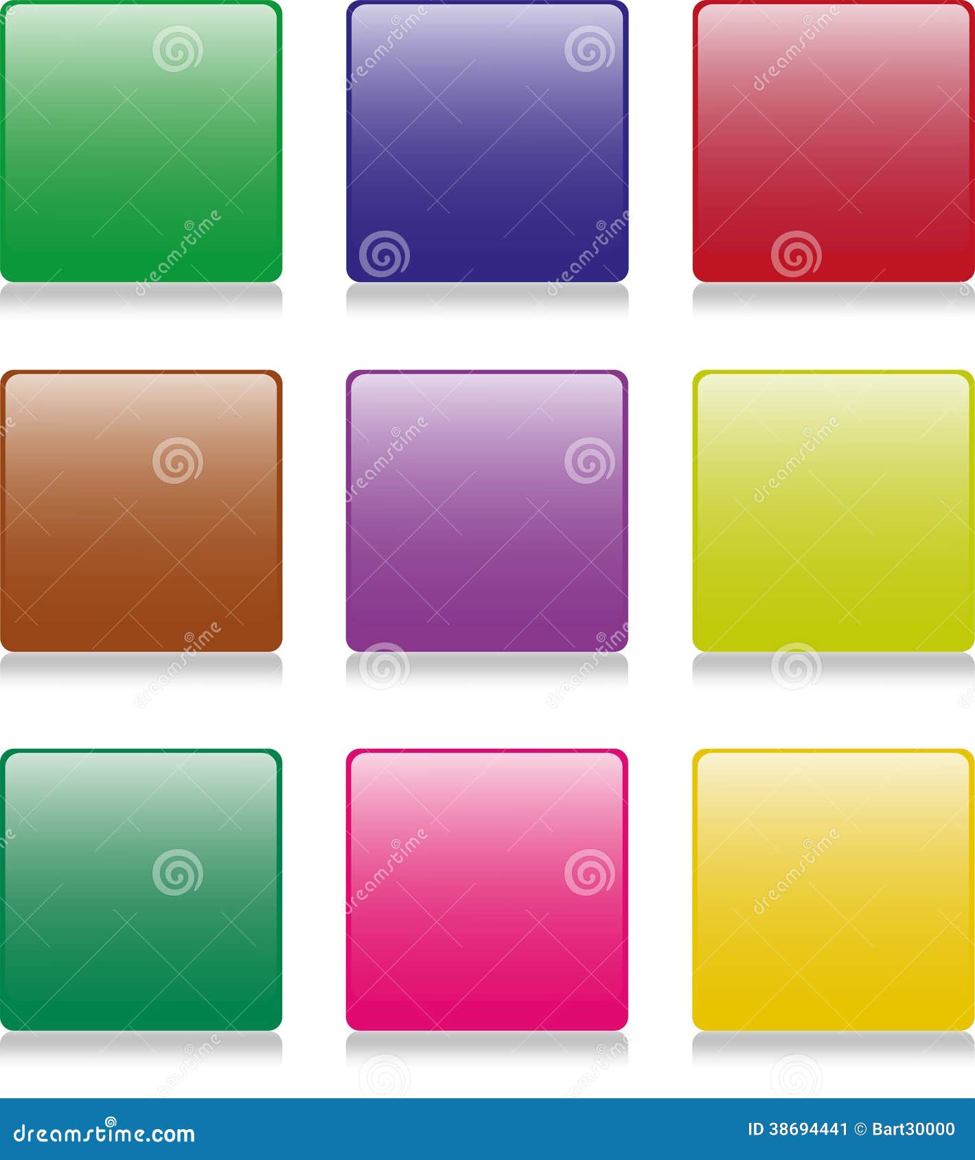 9 Square Buttons stock illustration. Illustration of colors - 38694441