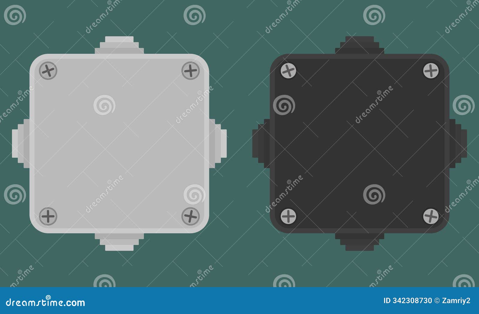 PVC Cable Junction Box Vector Illustration | CartoonDealer.com #344622188