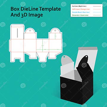 Square Cake Box Die Line Template, Vector Design Stock Vector ...