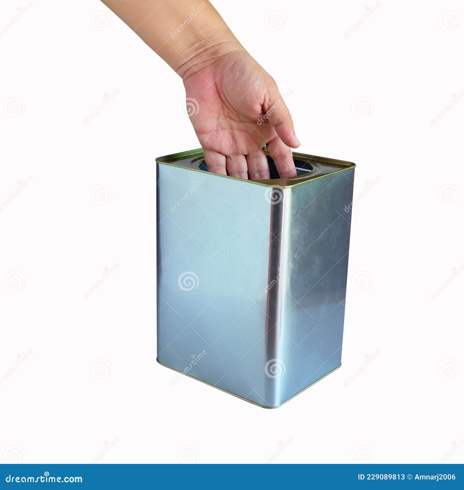Square Can Bucket Container for Food Stock Image - Image of steel, iron ...