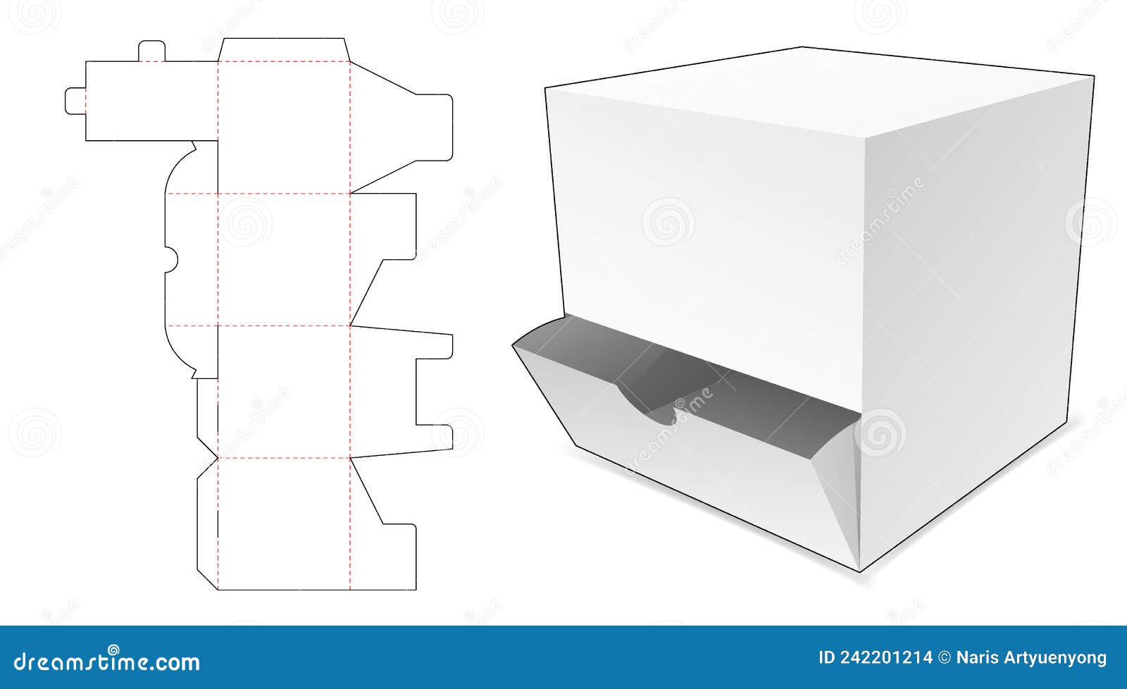 Square Candy Box and Flap Opening Die Cut Template Stock Vector ...