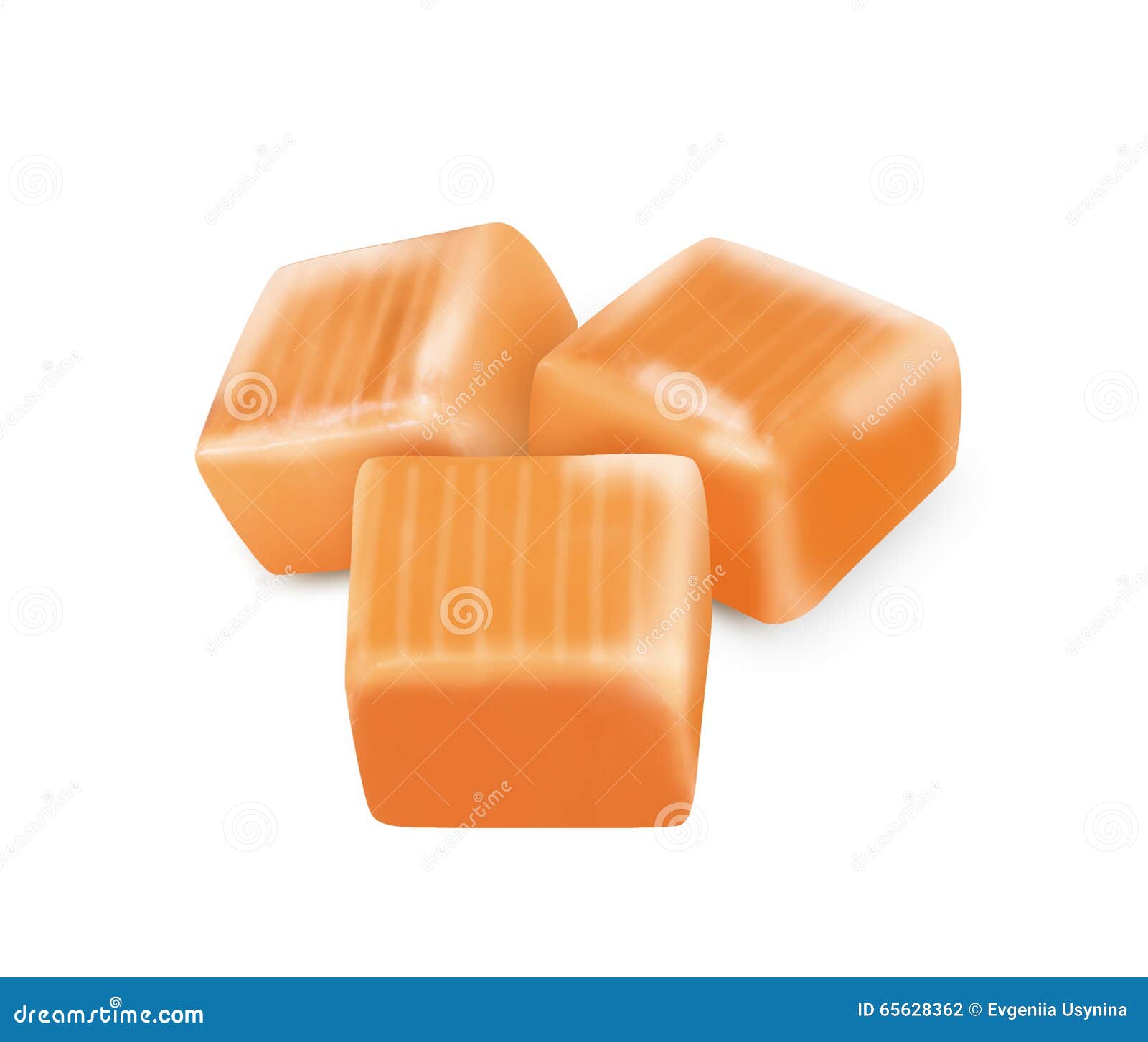 Square Candy Caramel with Clipping Path Stock Illustration ...