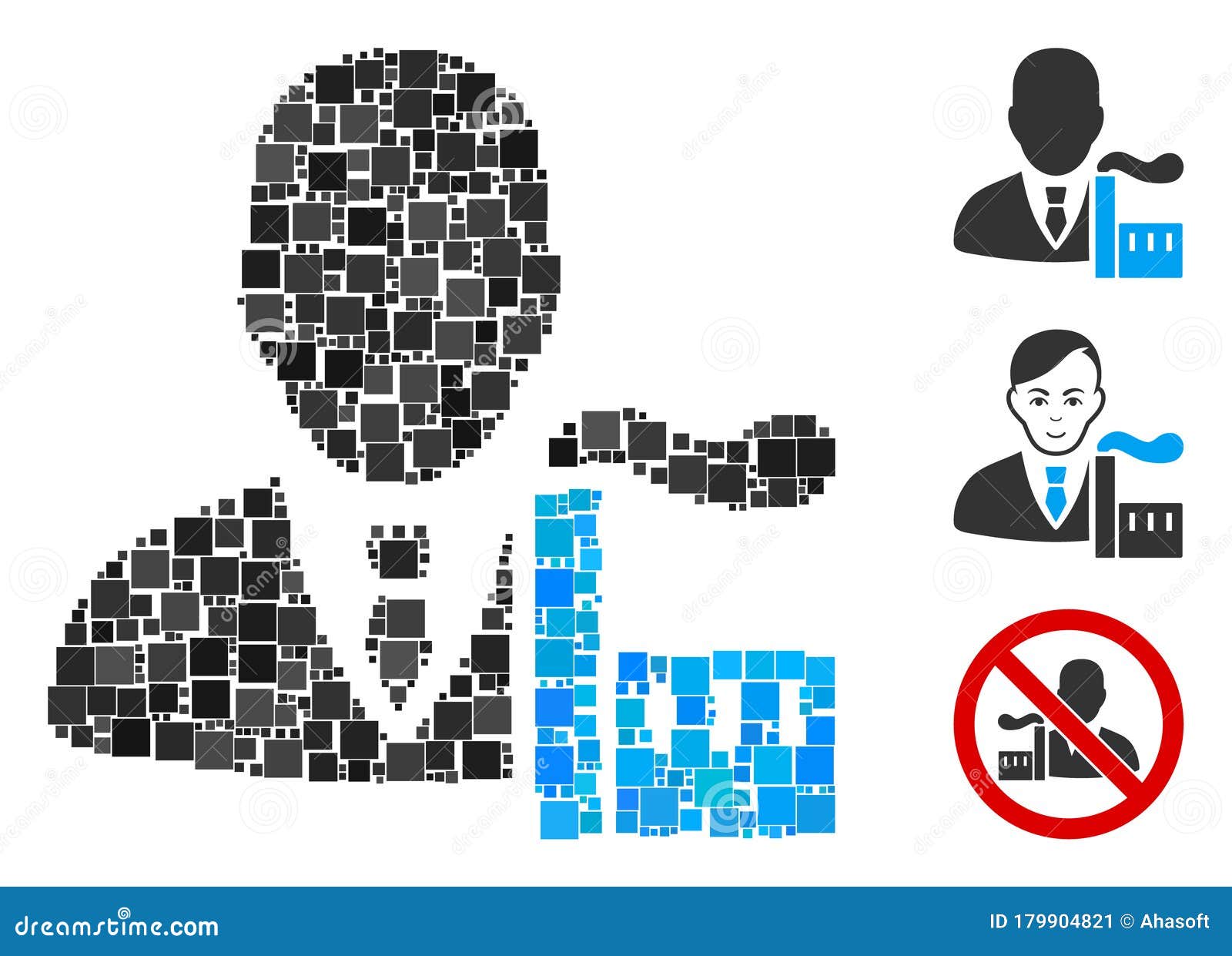 Square Capitalist Oligarch Icon Vector Collage Stock Illustration ...