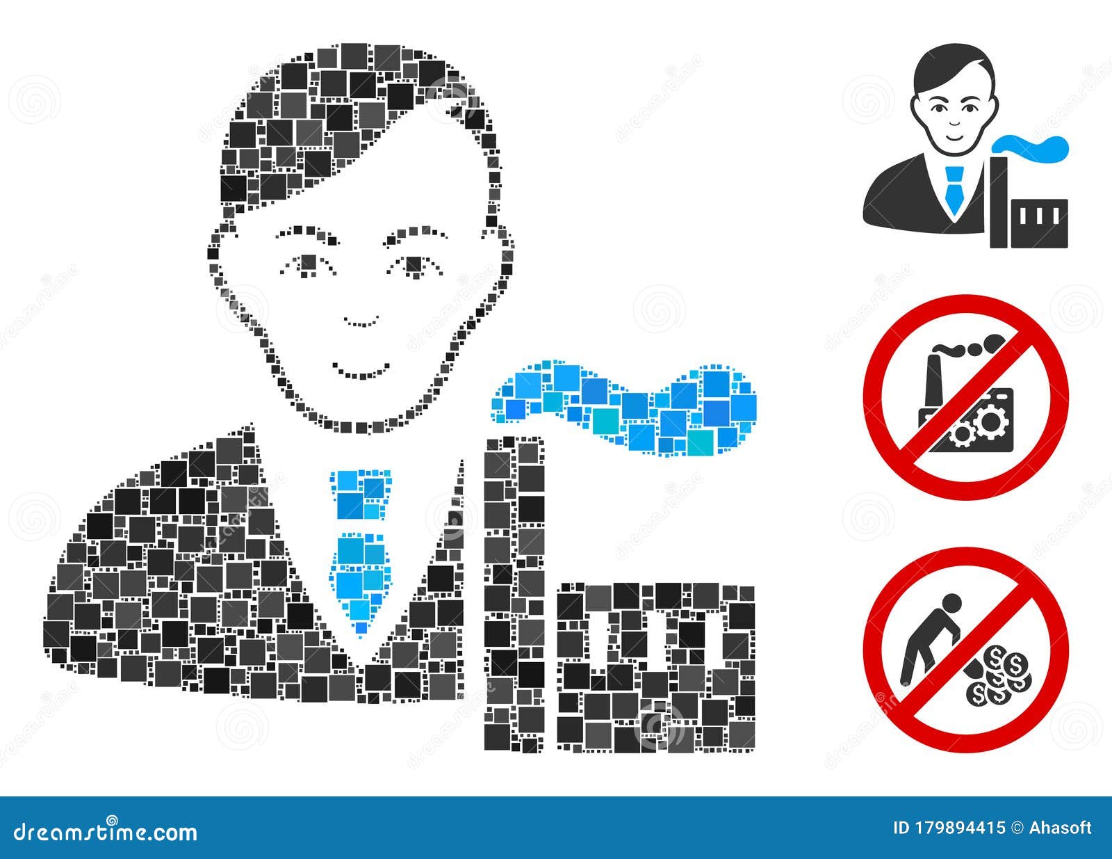 Square Capitalist Oligarch Icon Vector Collage Royalty-Free Stock ...