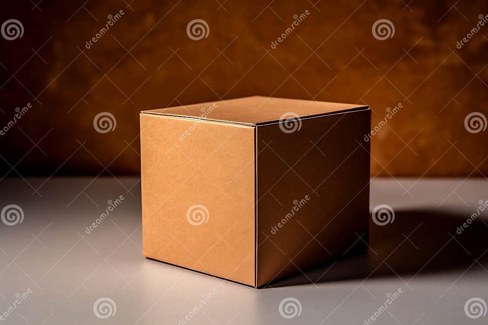 Square Cardboard Box with Lid Stock Illustration - Illustration of ...