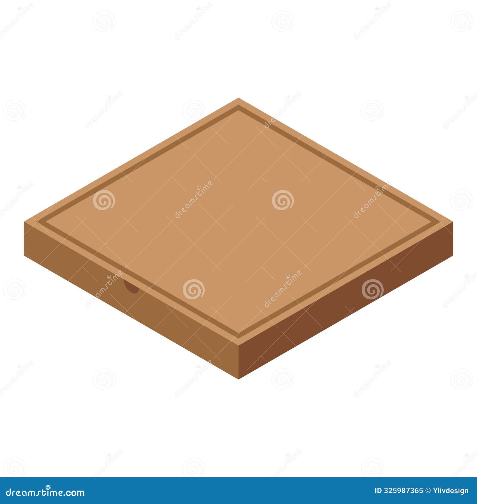 Square Cardboard Pizza Box Closed Isometric View Stock Illustration ...