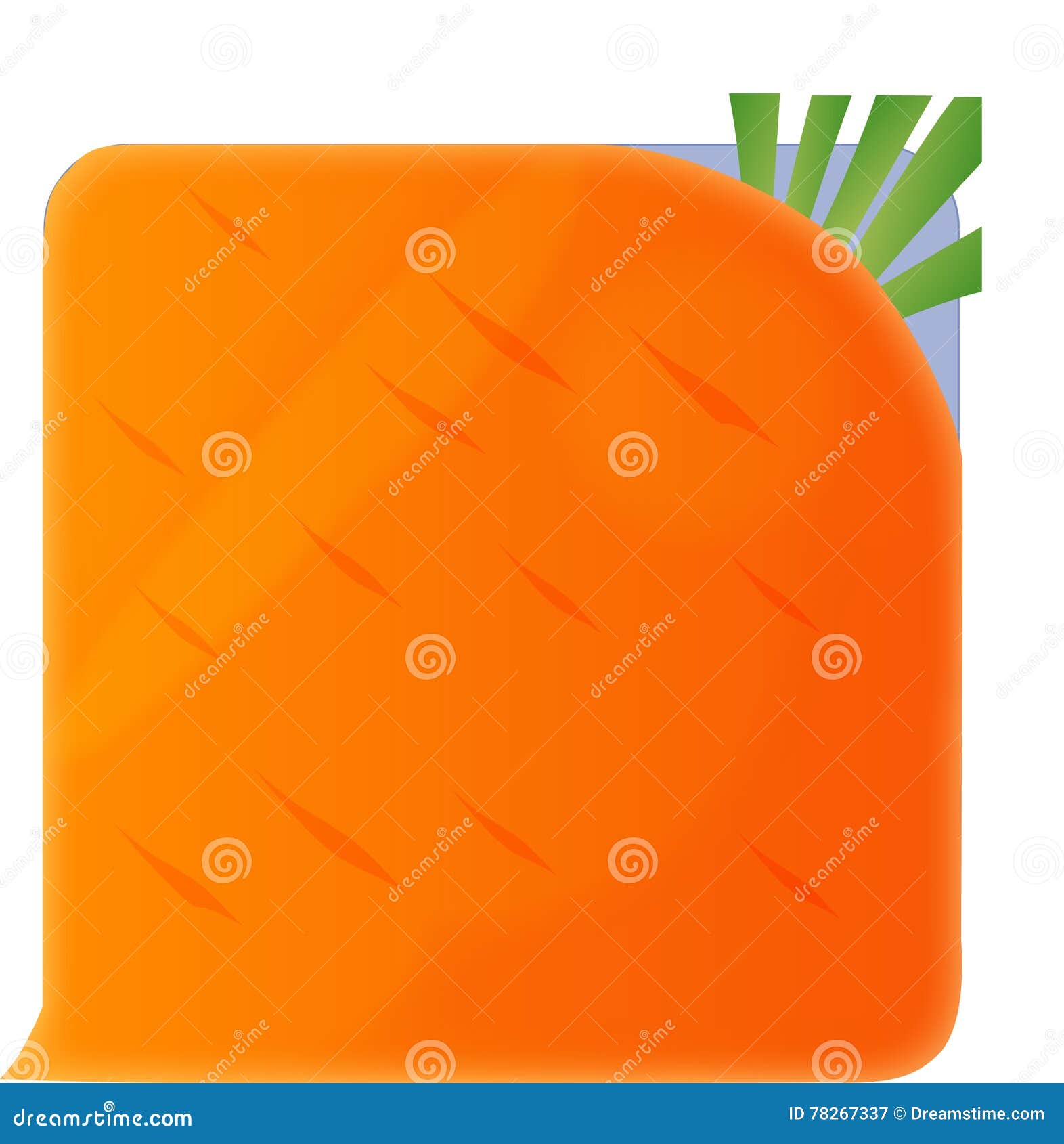 A Square Carrot stock vector. Illustration of quarters - 78267337