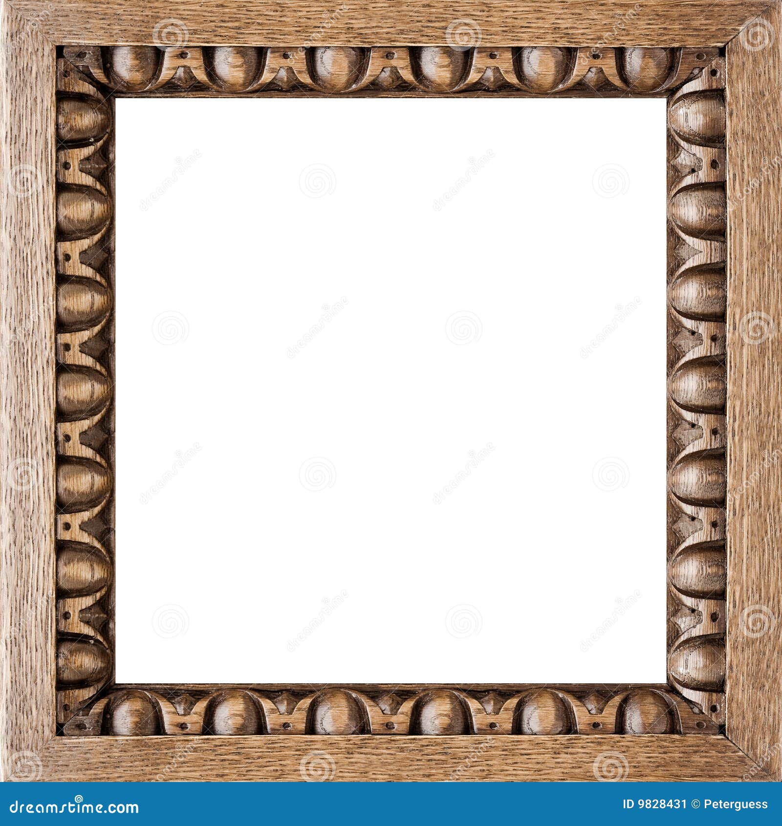 Square Carved Oak Picture Frame Stock Image - Image of carved ...