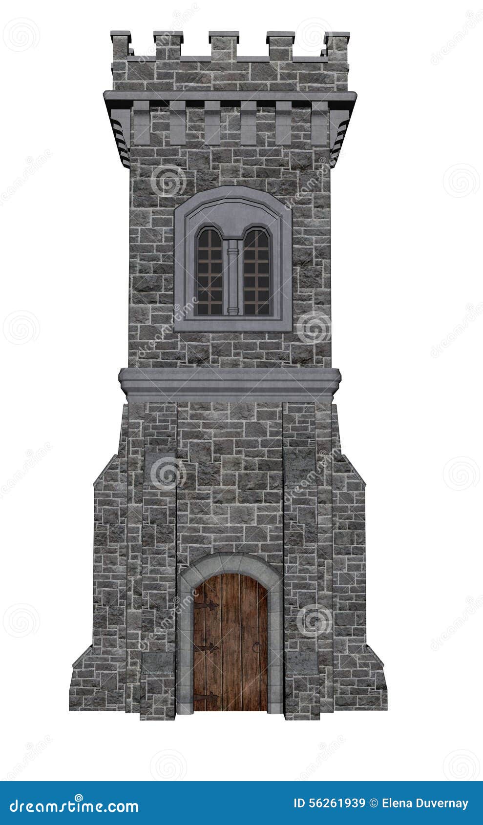 Square Castle Tower - 3D Render Stock Illustration - Illustration of ...