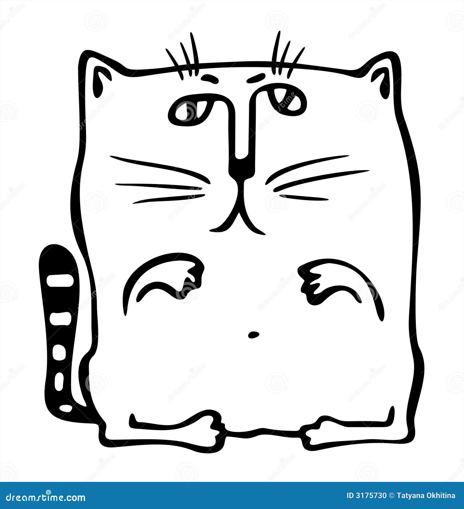 Square cat stock vector. Illustration of graphics, black - 3175730