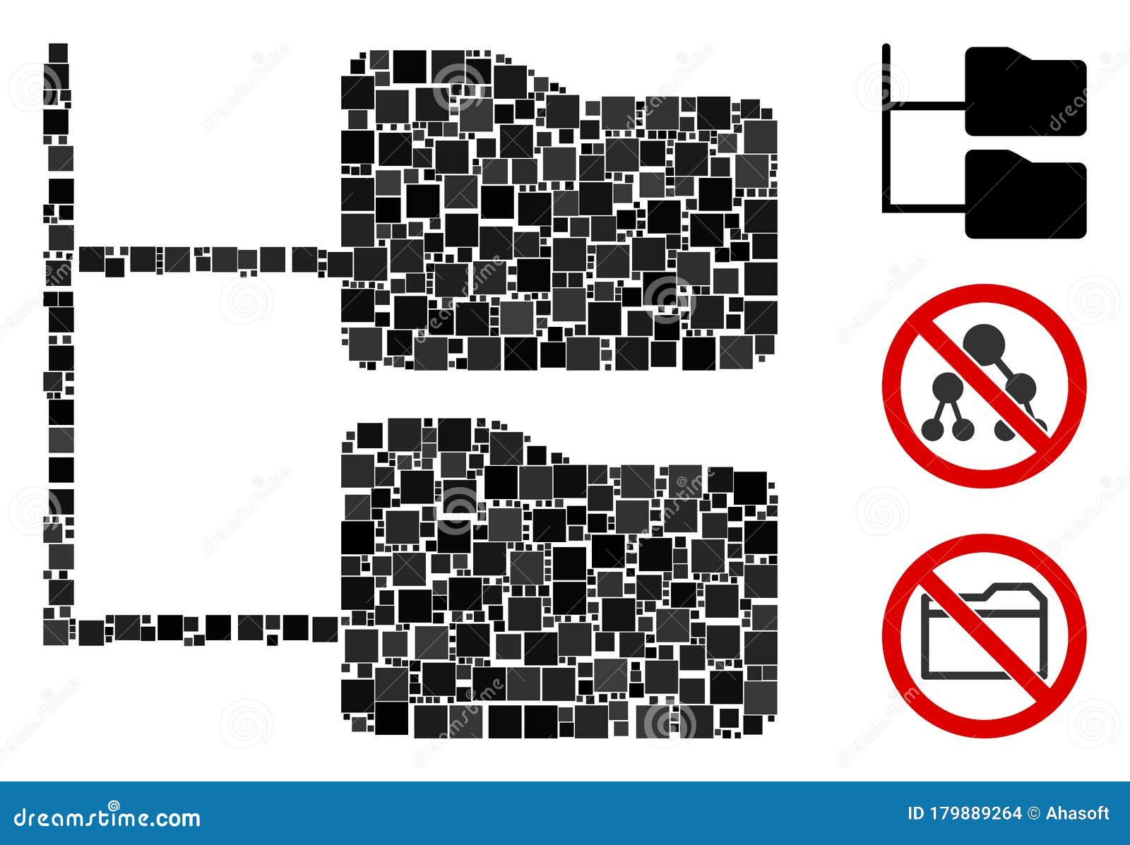 Square Category Folder Tree Icon Vector Mosaic Stock Illustration ...