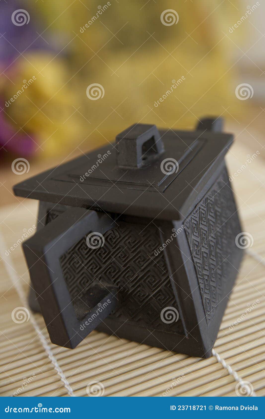 Square Ceramic Japanese Teapot with Texture Stock Image - Image of ...