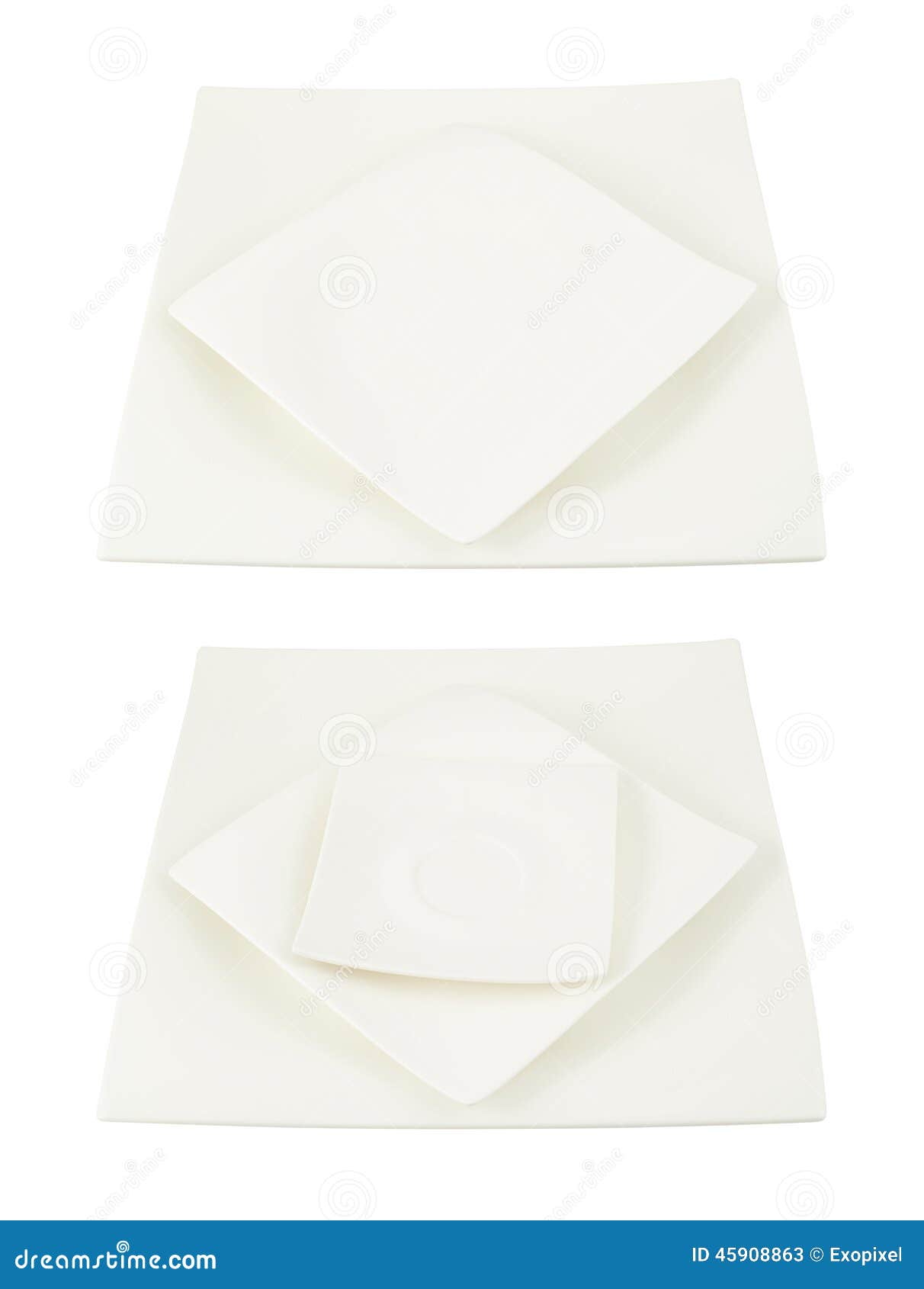 Square Ceramic Plates Composition Stock Image - Image of plate ...