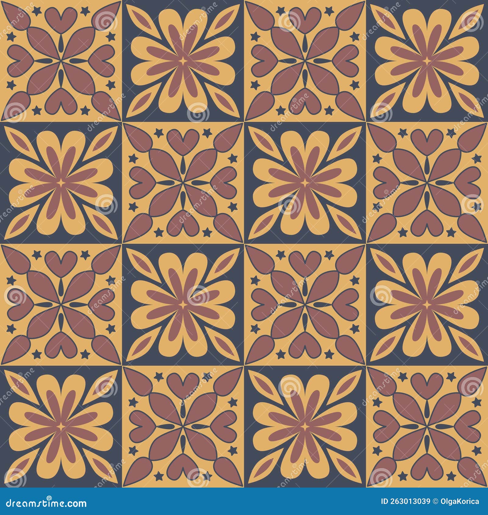 Square Ceramic Tiles, Design Flower Mandala, Spanish Style Colored ...