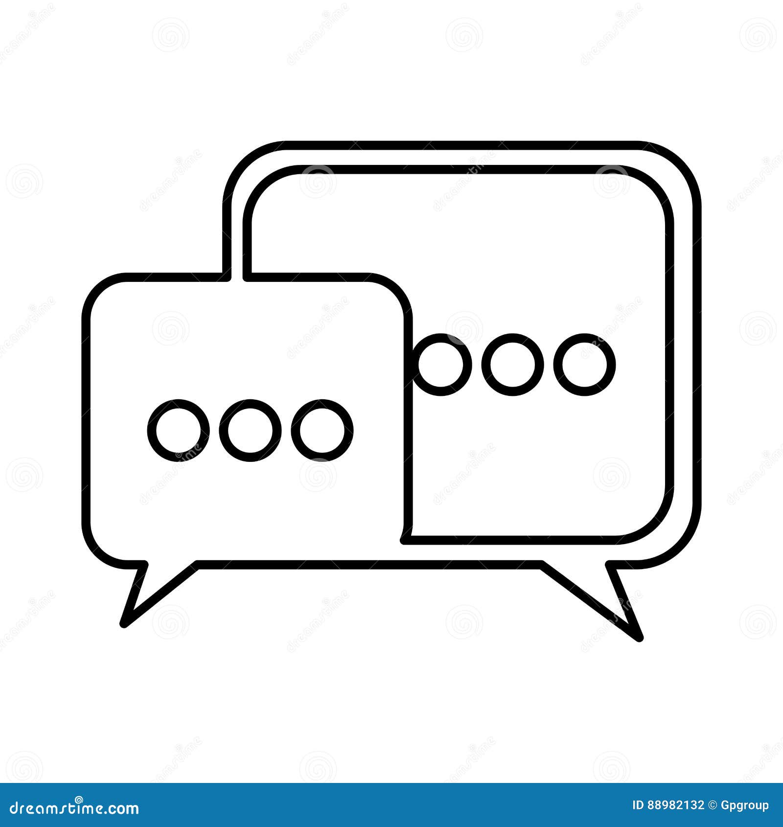 Square chat bubbles icon stock illustration. Illustration of ...