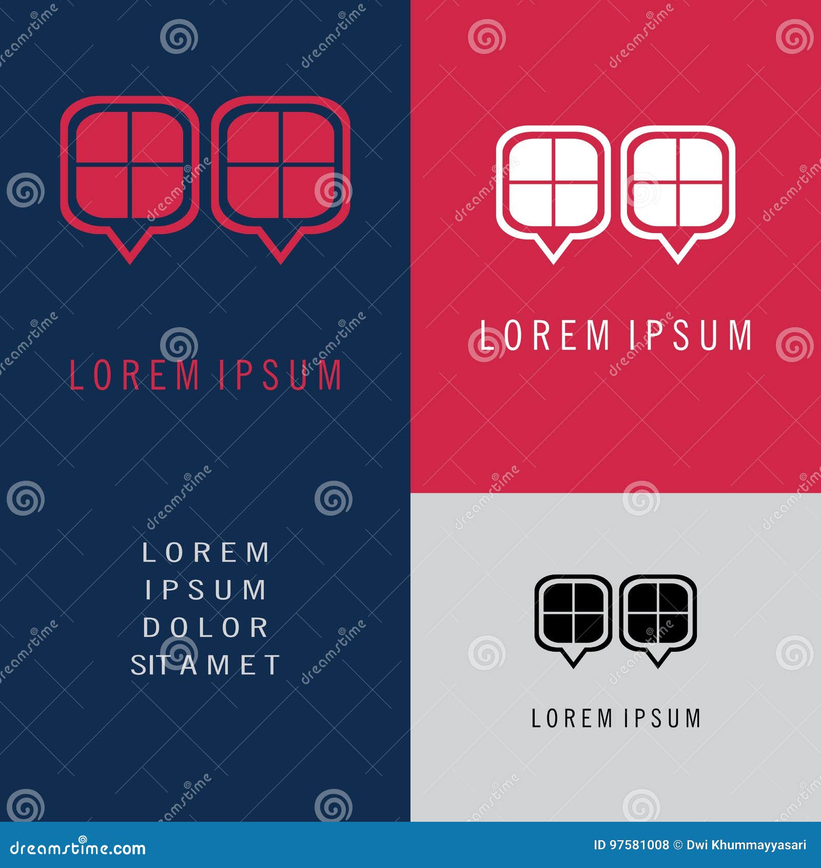 Square chat logo stock vector. Illustration of button - 97581008