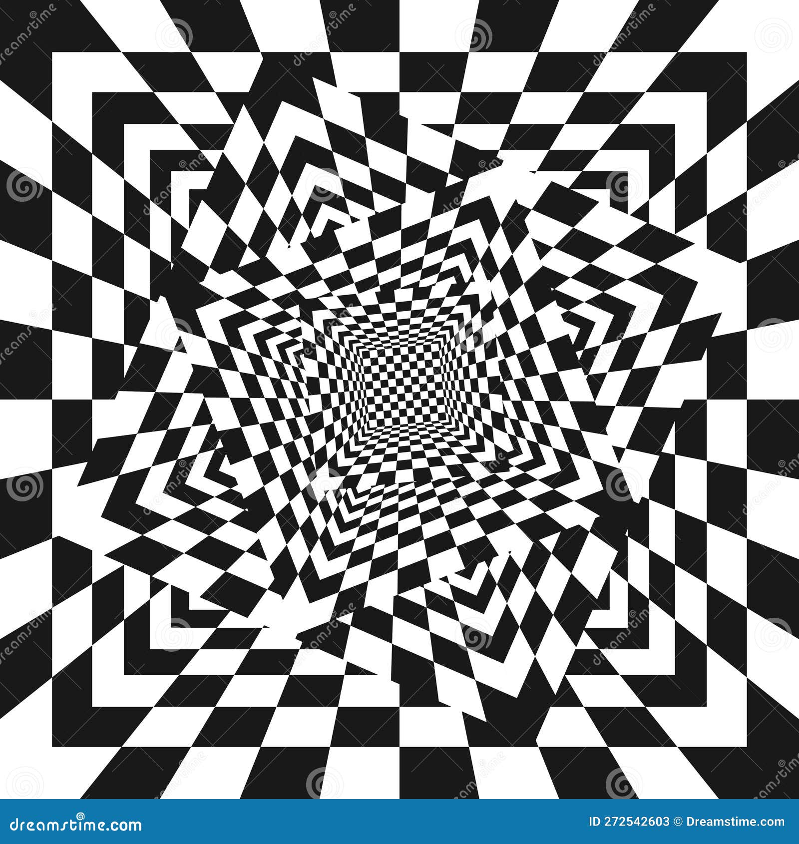 Square Checkered Boxes Rotate One Inside the Other. Oprical Illusion ...