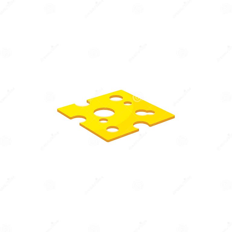 Square Cheese Slice Isolated Vector Graphics Stock Vector ...