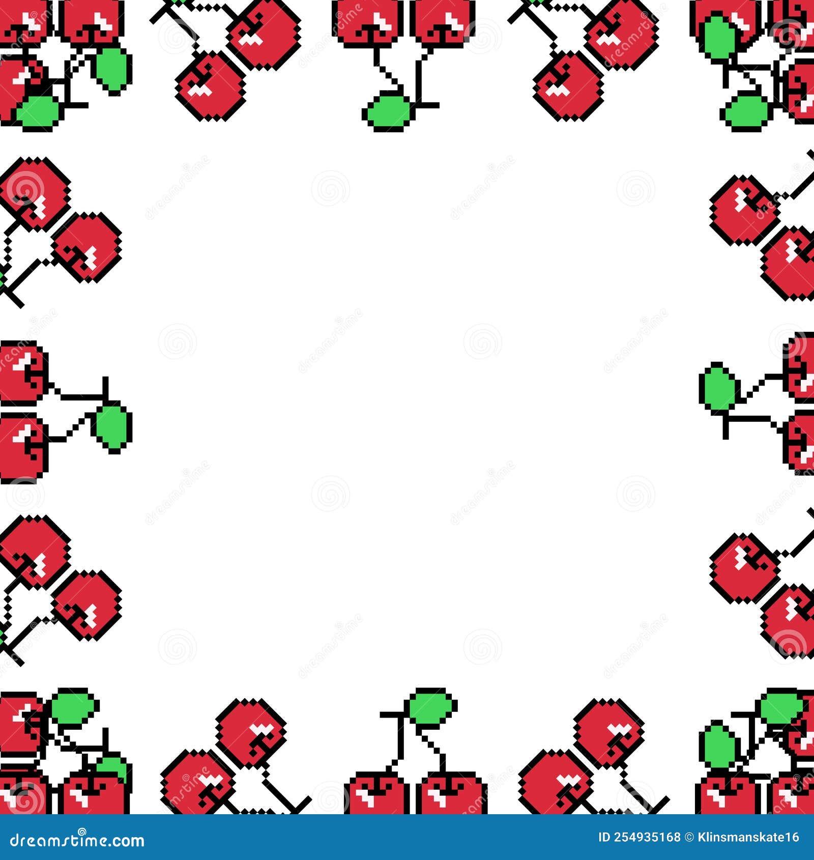 Cherry Pixel Art 8 Bit Video Game Fruit Icon Cartoon Vector ...