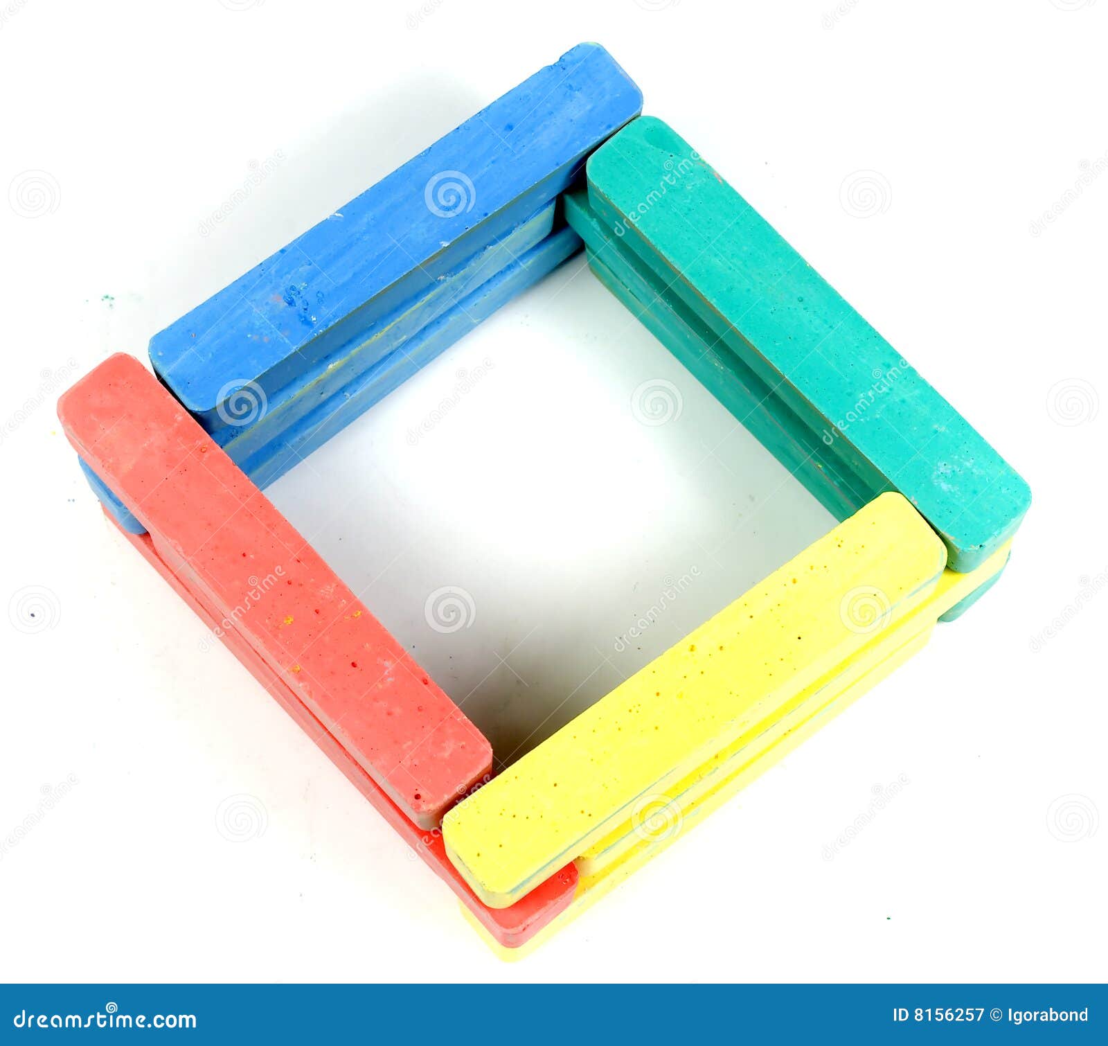 Square from Childrens Colored Chalk Stock Image - Image of group, blue ...