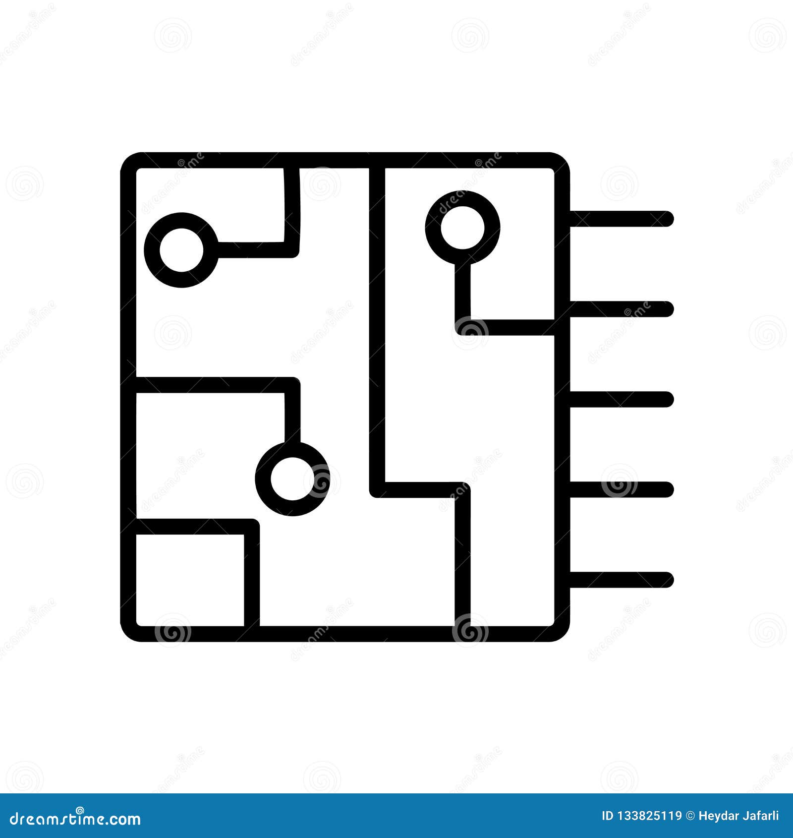 Square Chip Icon On White Background. Simple Element Illustration From ...