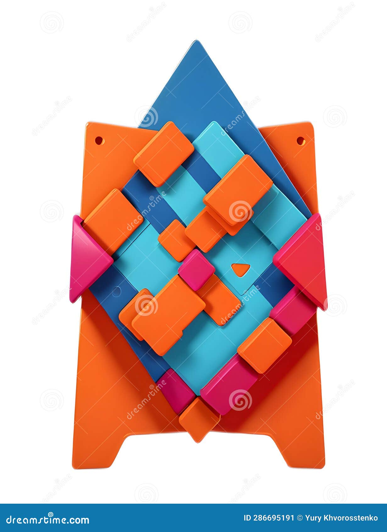 Square Chips Made of Plastic. Multicoloured Geometric Figures. the ...