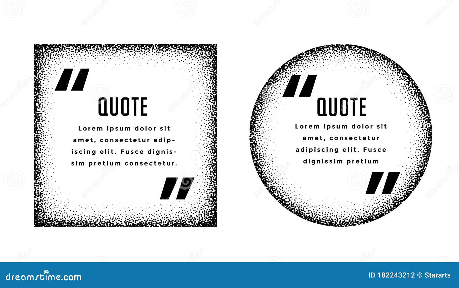 Quote Frames Blank Templates Set. Motivation Quote. Text In Brackets ...