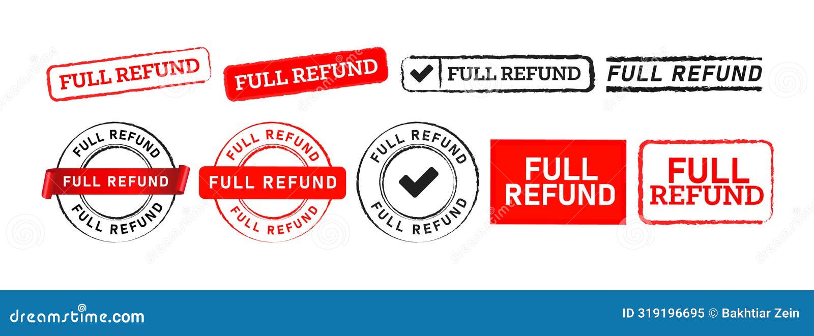 Square and Circle Rubber Stamp Label Sticker for Return Money Refinance ...