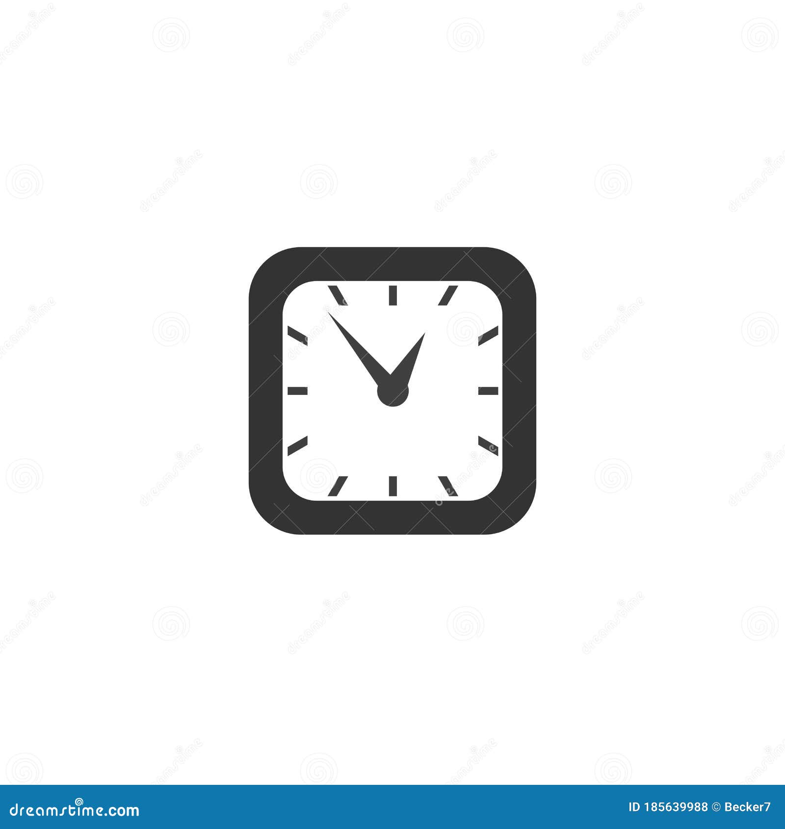 Square Classic Simple Clock Icon, Symbol, Sign, Eps10 Vector Stock ...