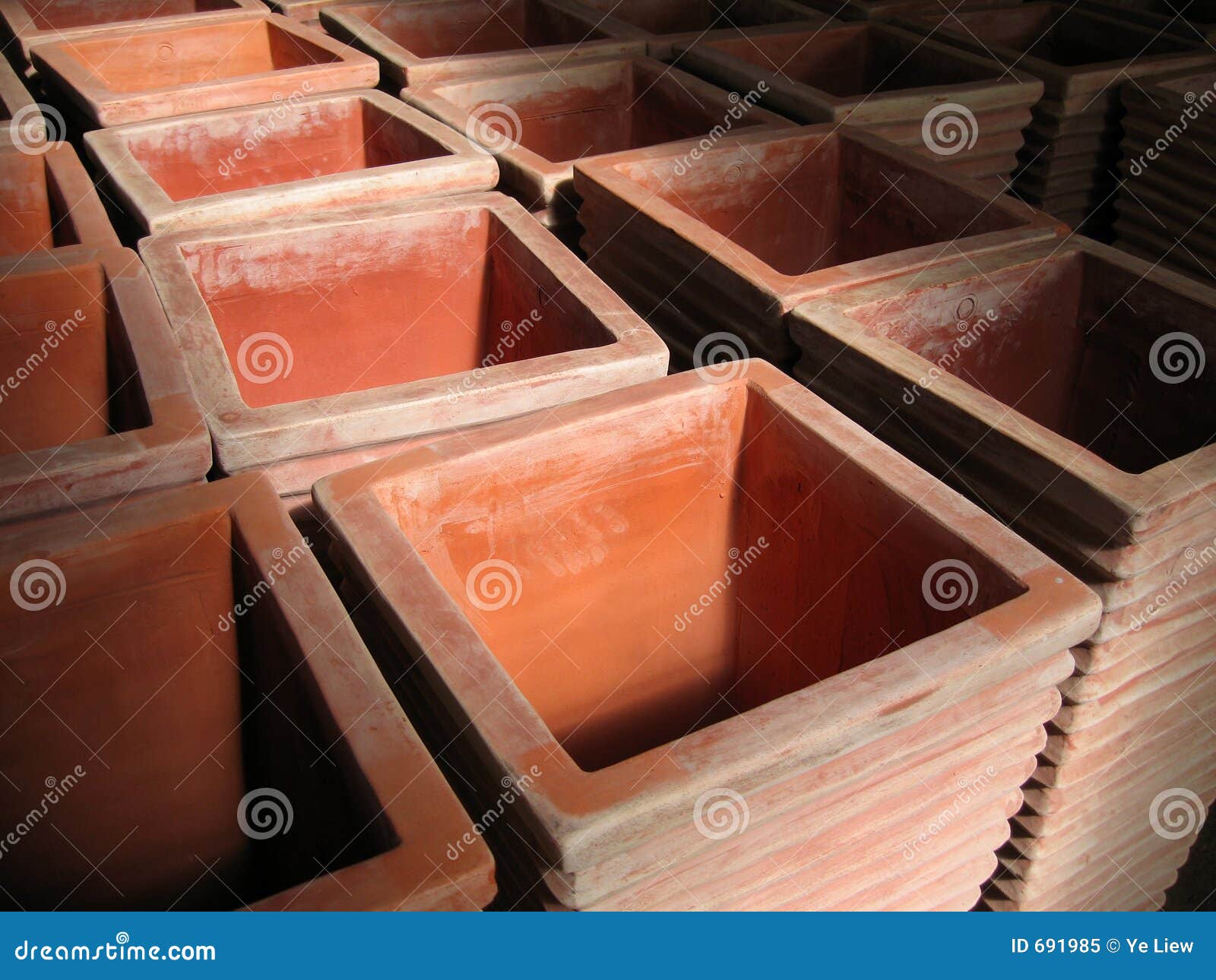 Square Clay Pots stock image. Image of earth, pottery, tall - 691985