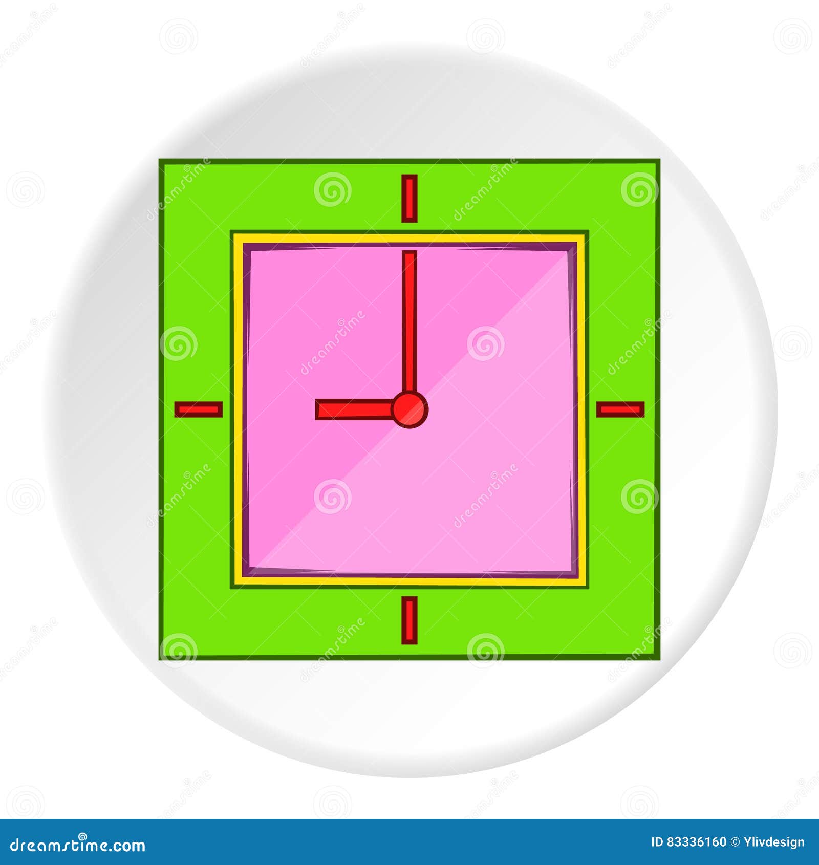 Square Clock Icon, Cartoon Style Stock Vector - Illustration of blog ...