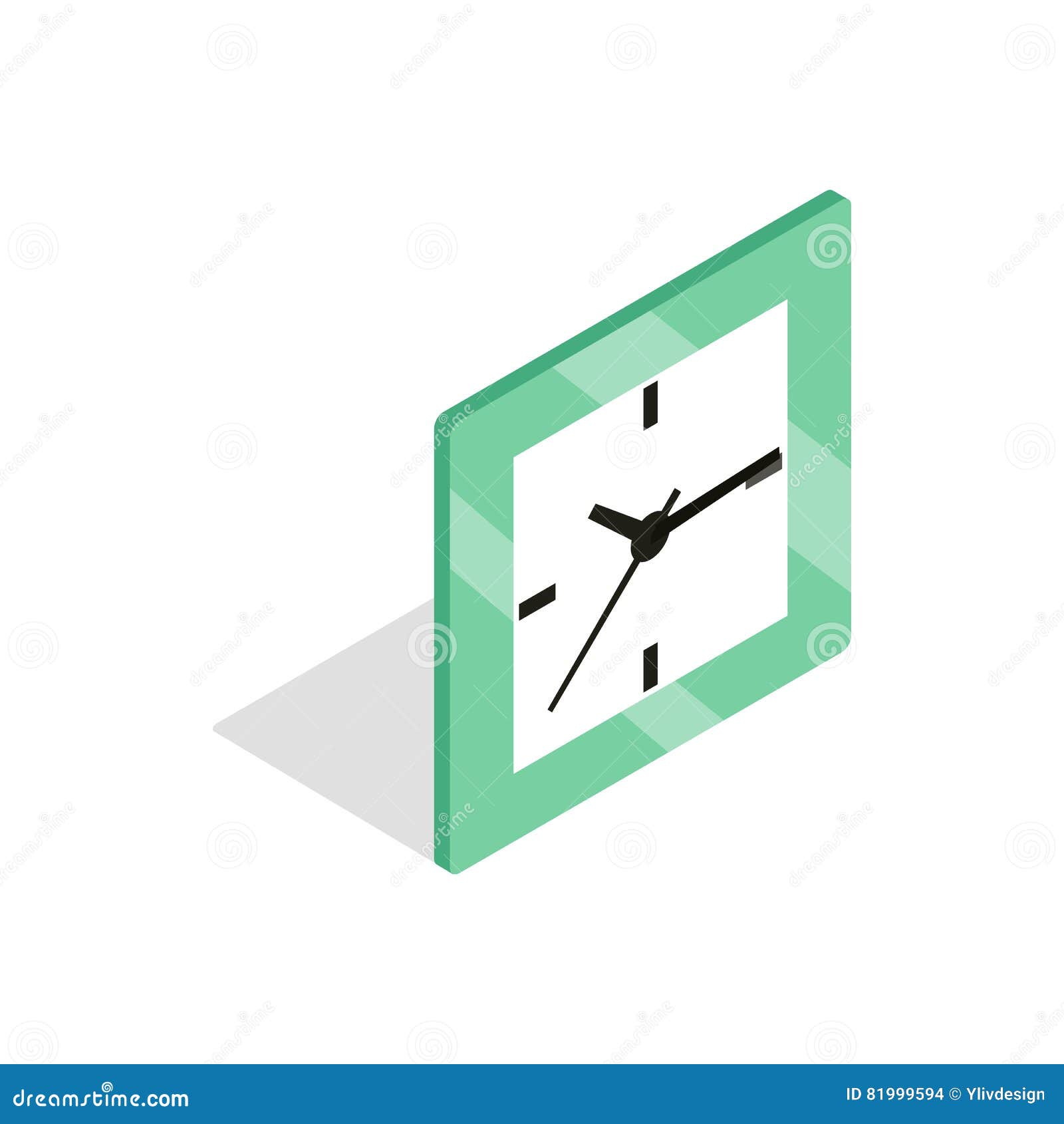 Square Clock Icon, Isometric 3d Style Stock Vector - Illustration of ...