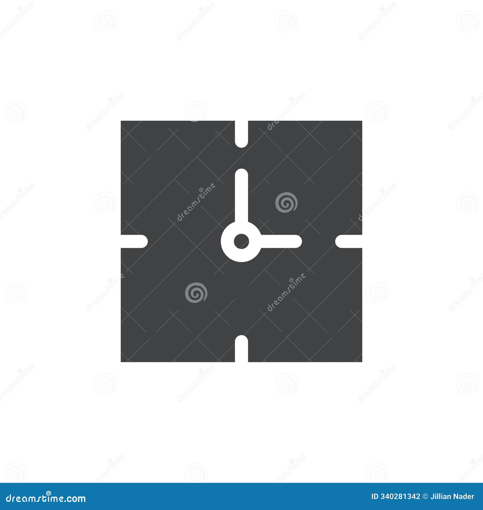 Square Clock Icon Simple Vector Symbol Stock Vector - Illustration of ...