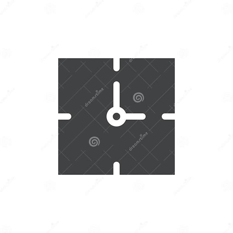 Square Clock Icon Simple Vector Symbol Stock Vector - Illustration of ...