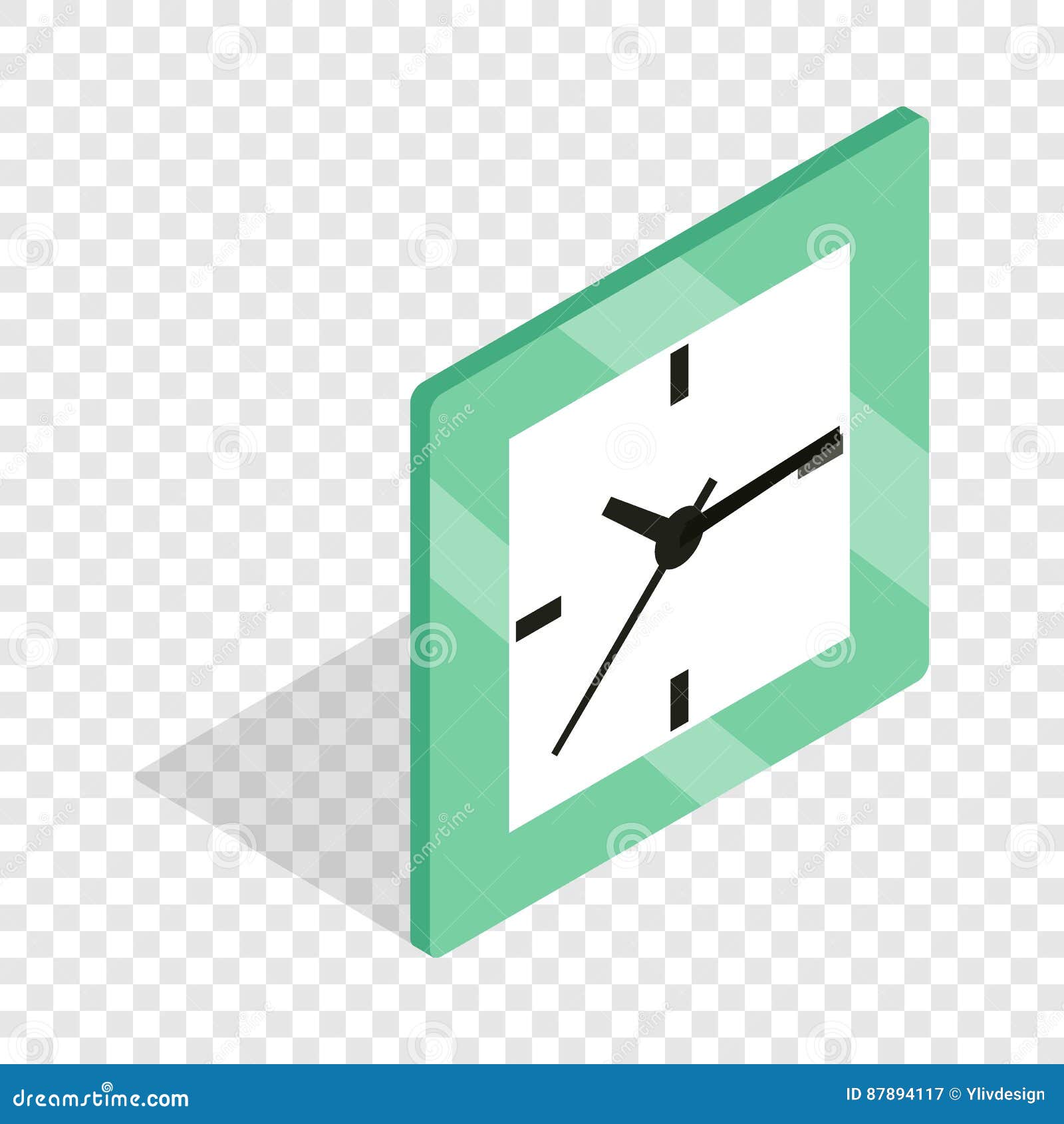 Square Clock Isometric Icon Stock Vector - Illustration of background ...