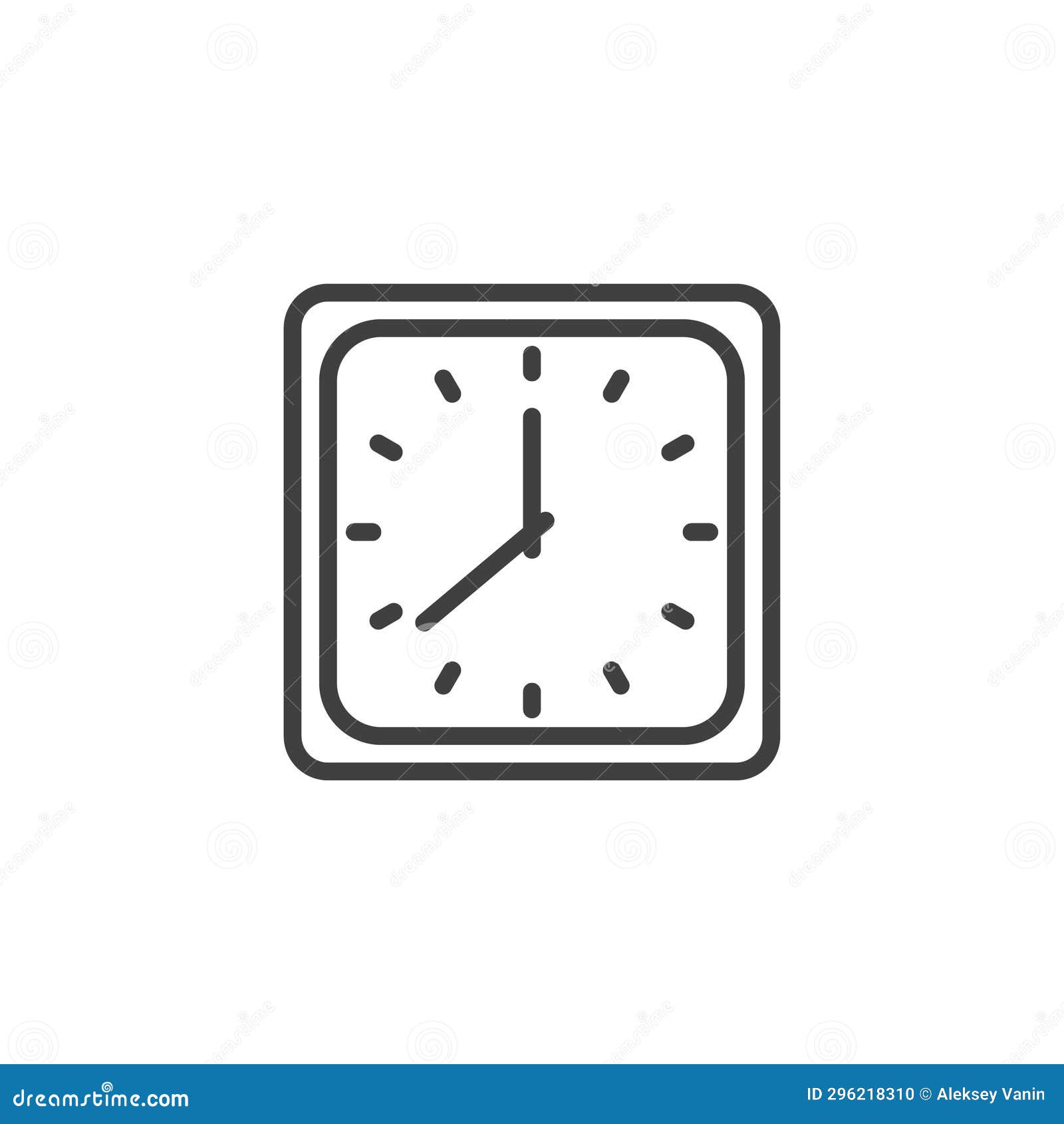 Square Clock Icon In Flat Style, Timer On Transparent Background ...