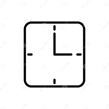 Square Clock Outline Vector Icon Stock Vector - Illustration of white ...