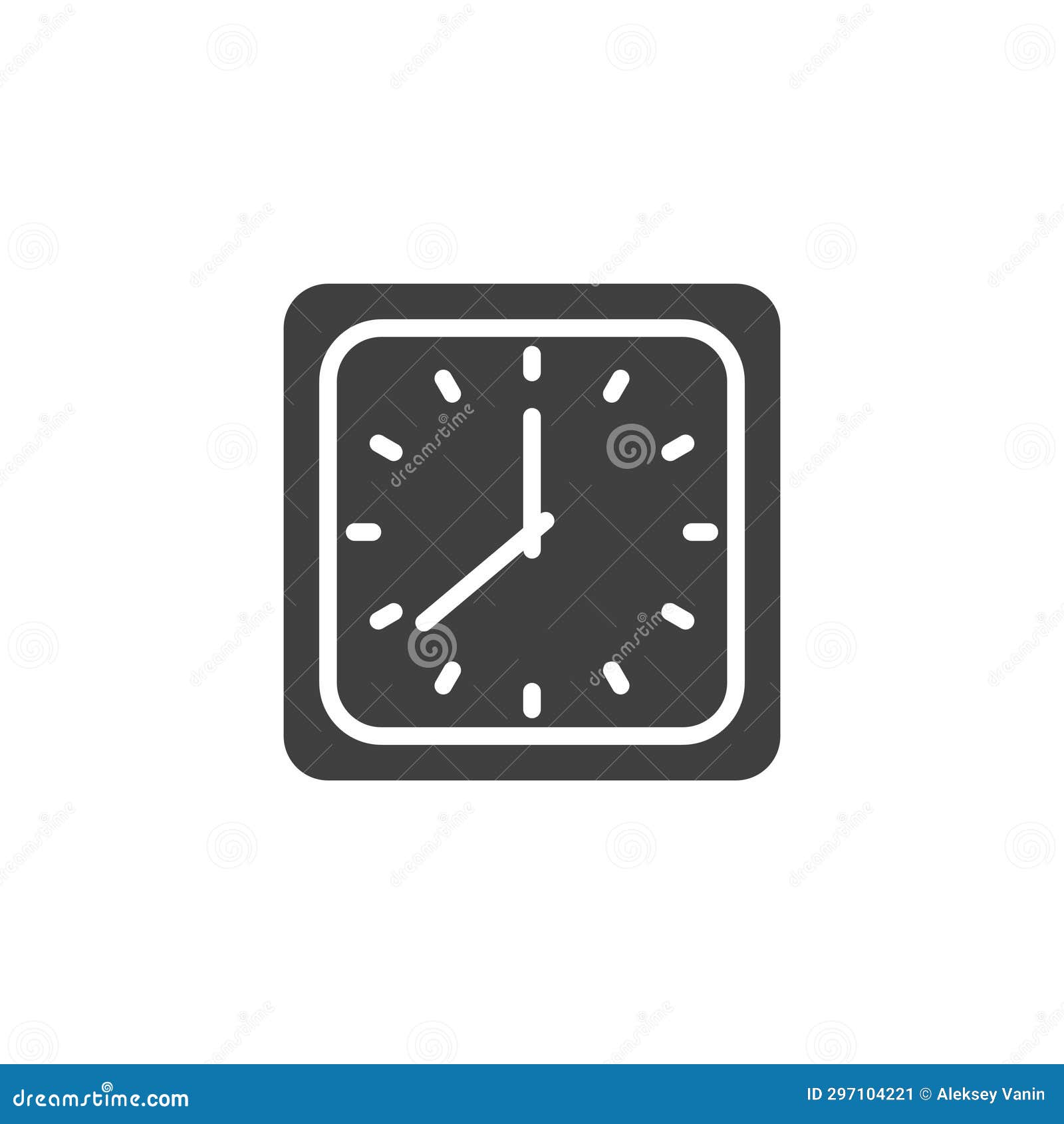 Square clock vector icon stock illustration. Illustration of vector ...