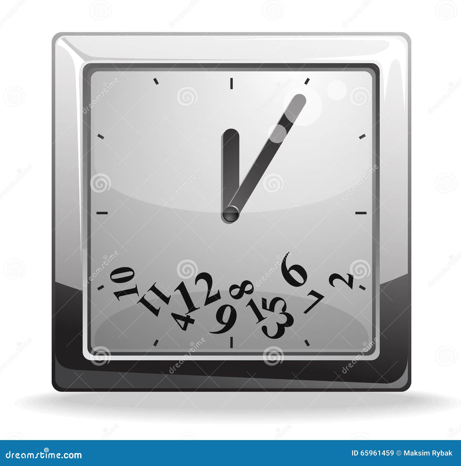 Square Clock Vector Illustration Stock Vector - Illustration of hour ...
