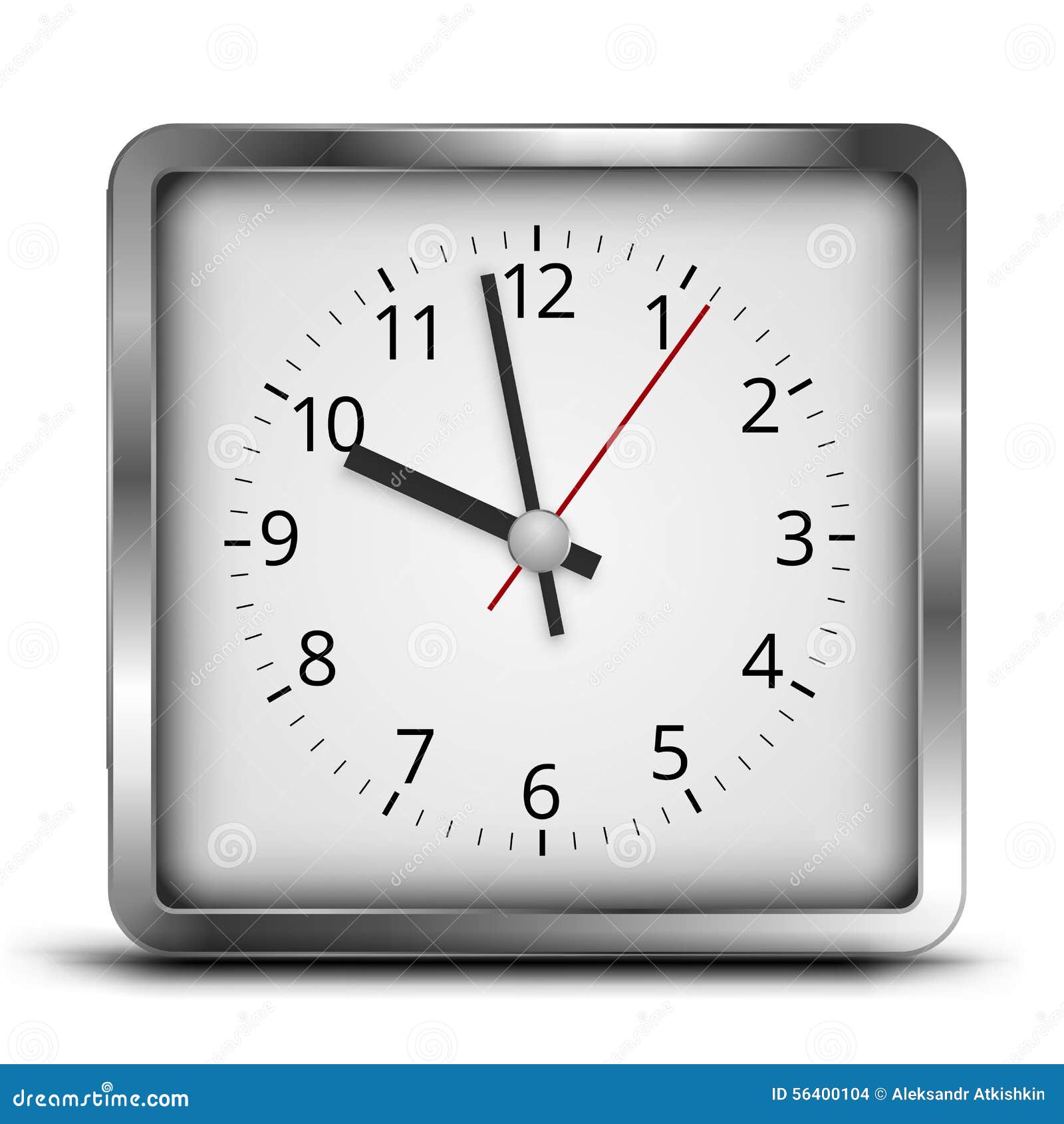 Square clock stock vector. Illustration of arrow, background - 56400104