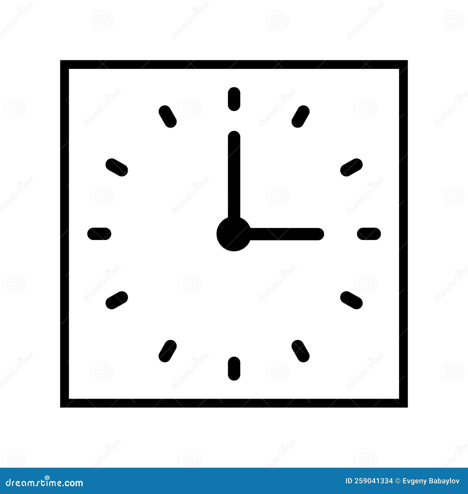 Square Clock, White Transparent Clock Face Square Arrow Icon - Vector ...
