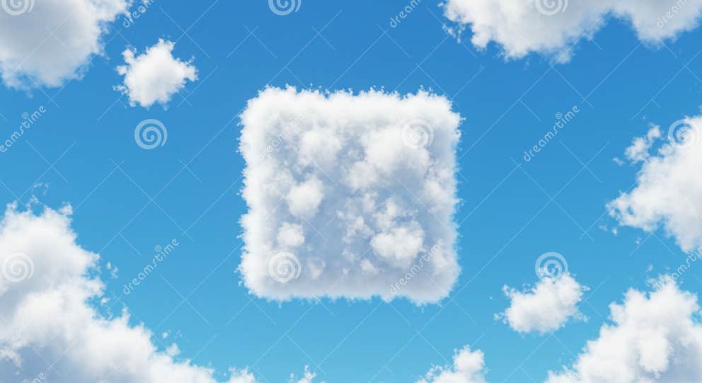 Square Cloud Formation Against a Clear Blue Sky, Stock Illustration - Illustration of formation ...
