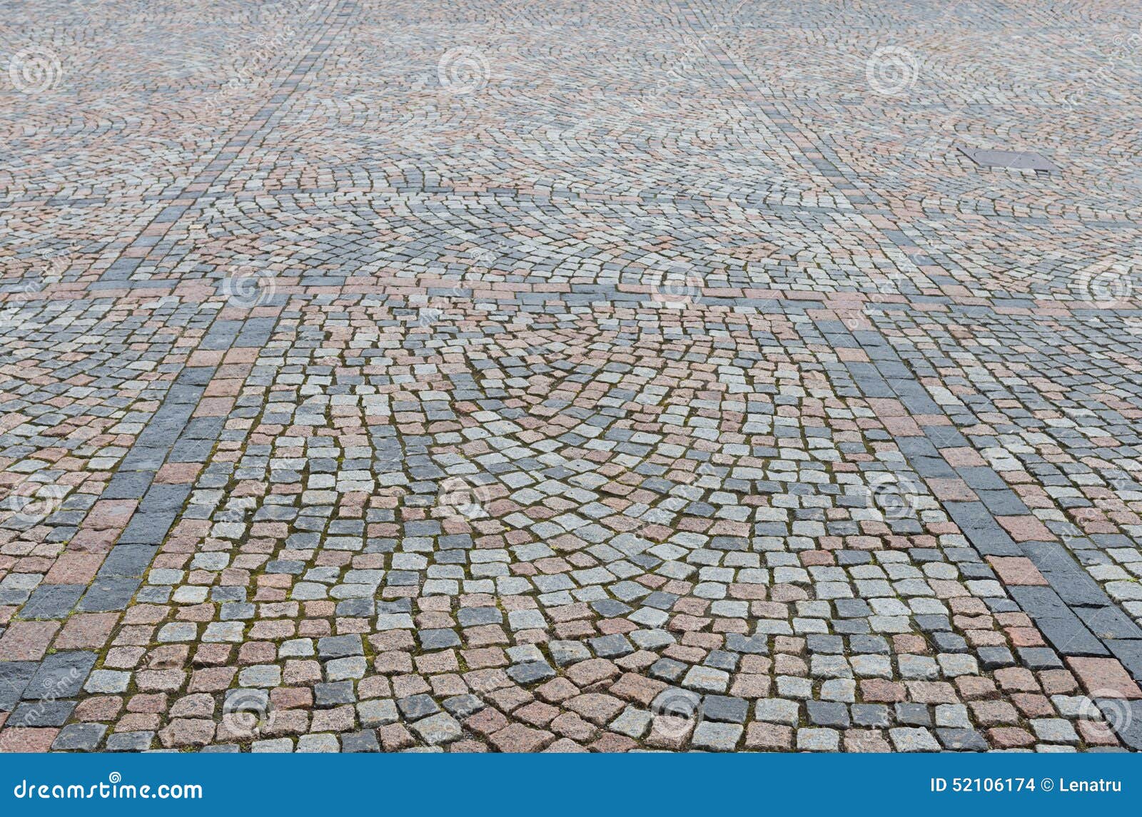 Square Cobbled with Granite Stones Stock Photo - Image of cobbles ...