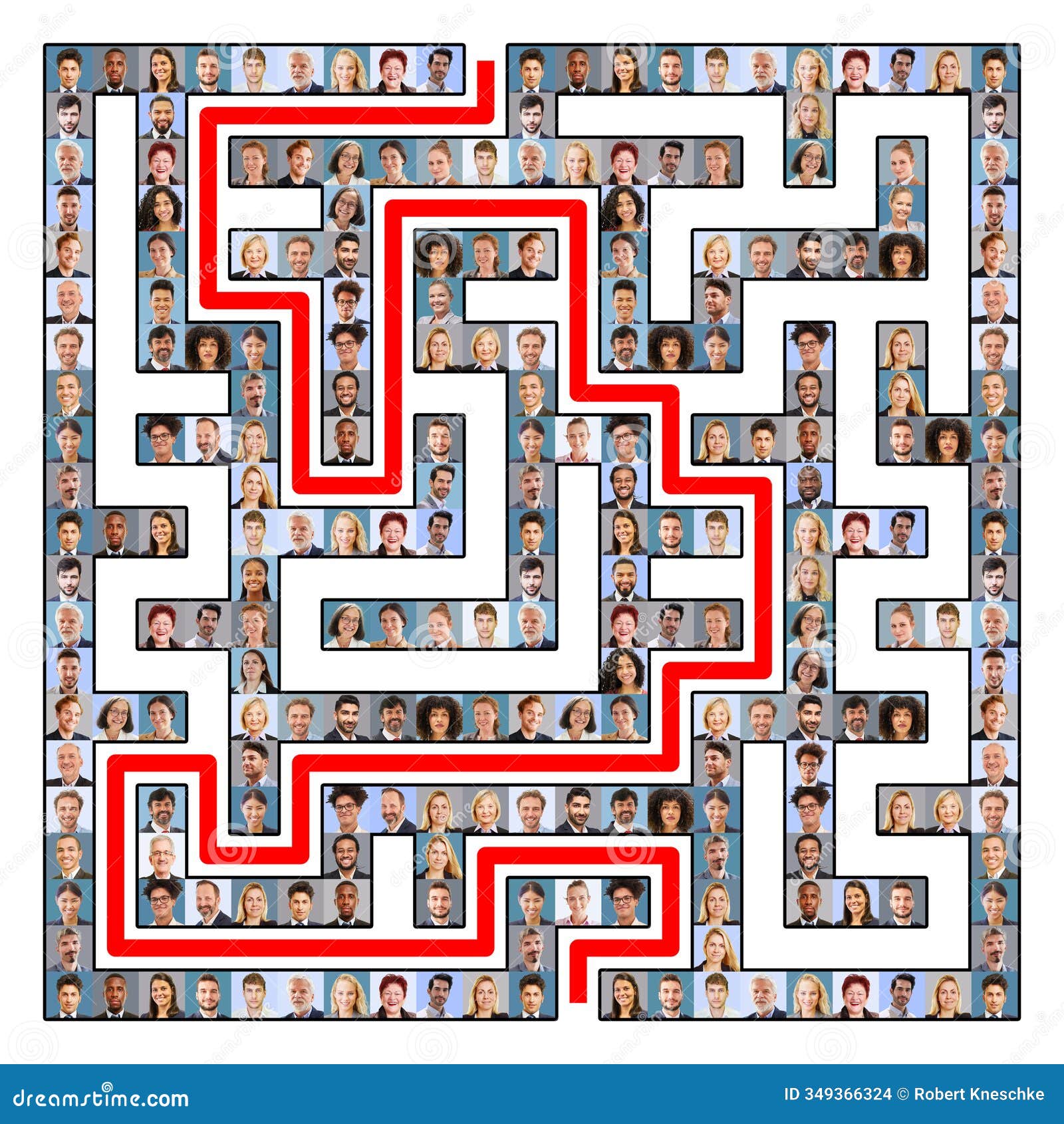 Collage of Business People As a Labyrinth with Solution Stock Photo ...