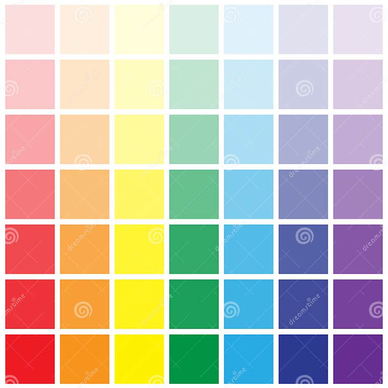 Square Color Grid. Rainbow Palette Pattern. Bright Gradient Scheme ...